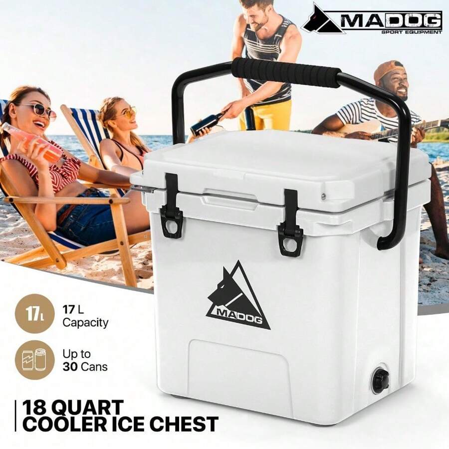 Portable 18 Quart Cooler Ice Chest Box Camping Picnic 30 Cans Capacity ...