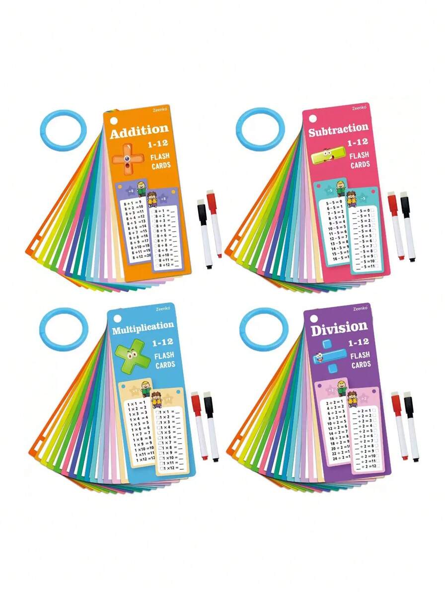 15 cartes d'apprentissage de multiplication effaçables et réutilisables ...