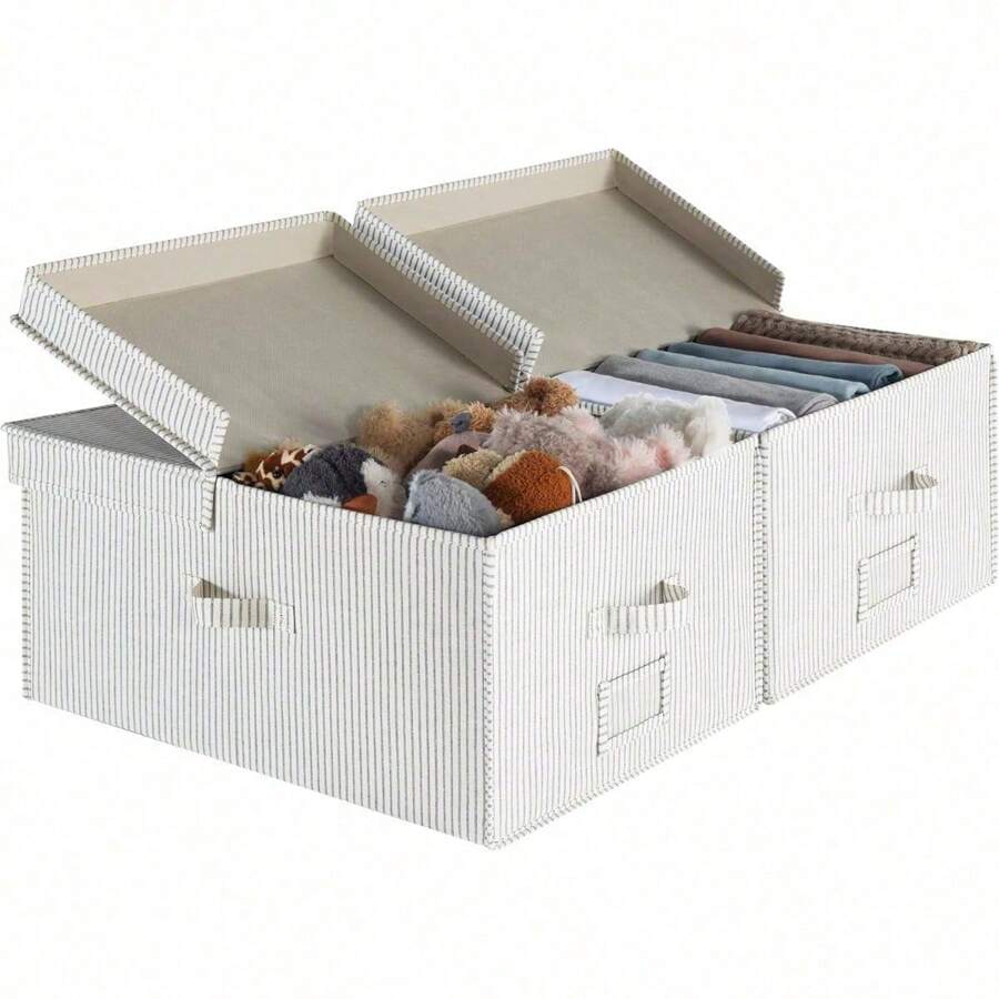 Extra Large Clothes Storage Bins, 55L Fabric Storage Baskets With ...