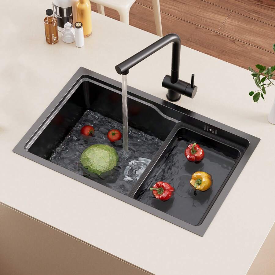 Fregadero de acero inoxidable de 68 x 43 cm, fregadero de cocina de ...