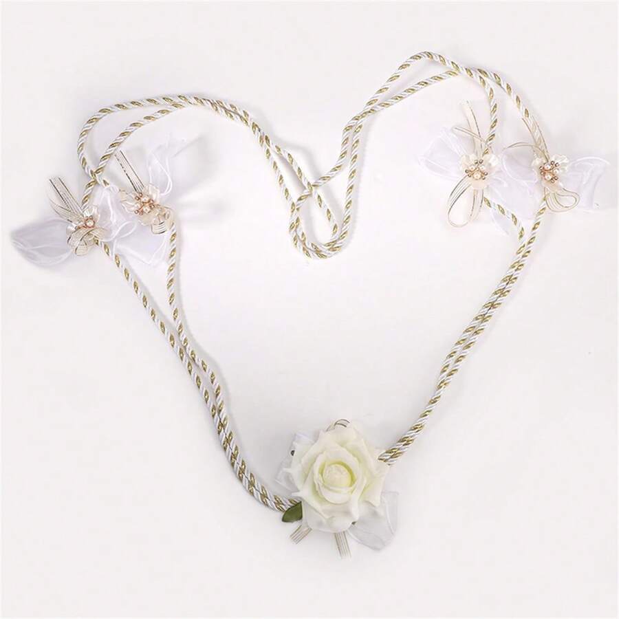 Wedding Lasso Rope White Rose Flower Traditional Lazo Cord Wedding ...