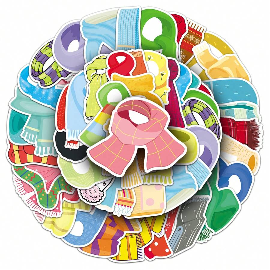 50PCS Scarf Stickers Vinyl Aesthetics Stickers Scrapbooking, Diary ...