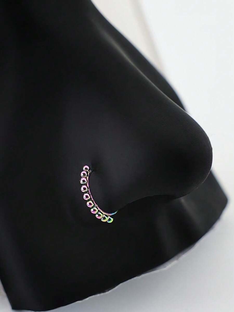 4 Pieces Stainless Steel Nose Rings-20g Ring Bolts Spherical C-Shaped ...