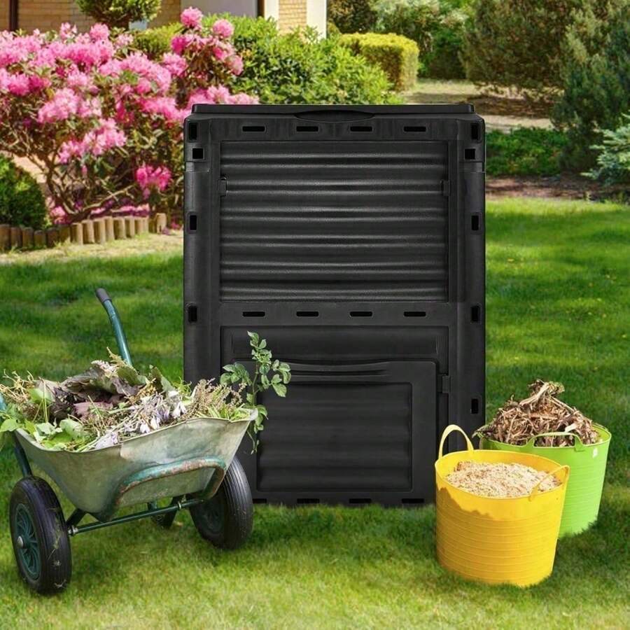 Outdoor Compost Bin, Composting Box W/Top Flip Latch-On Lid,80 Gallons ...