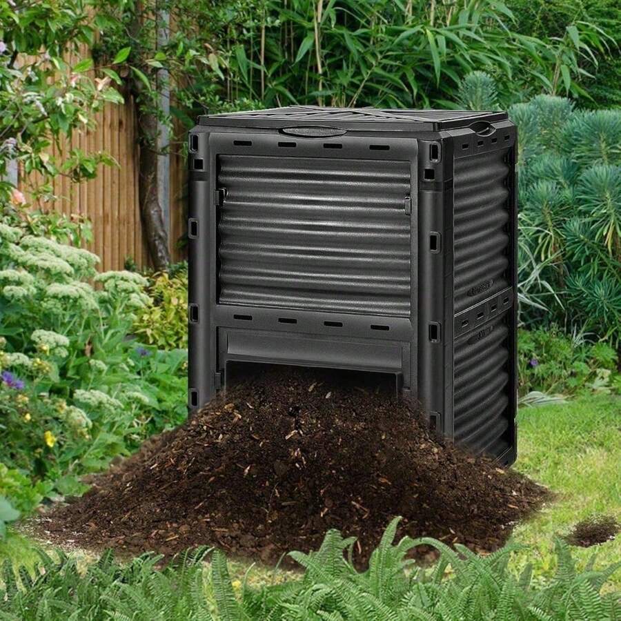 Outdoor Compost Bin, Composting Box W/Top Flip Latch-On Lid,80 Gallons ...