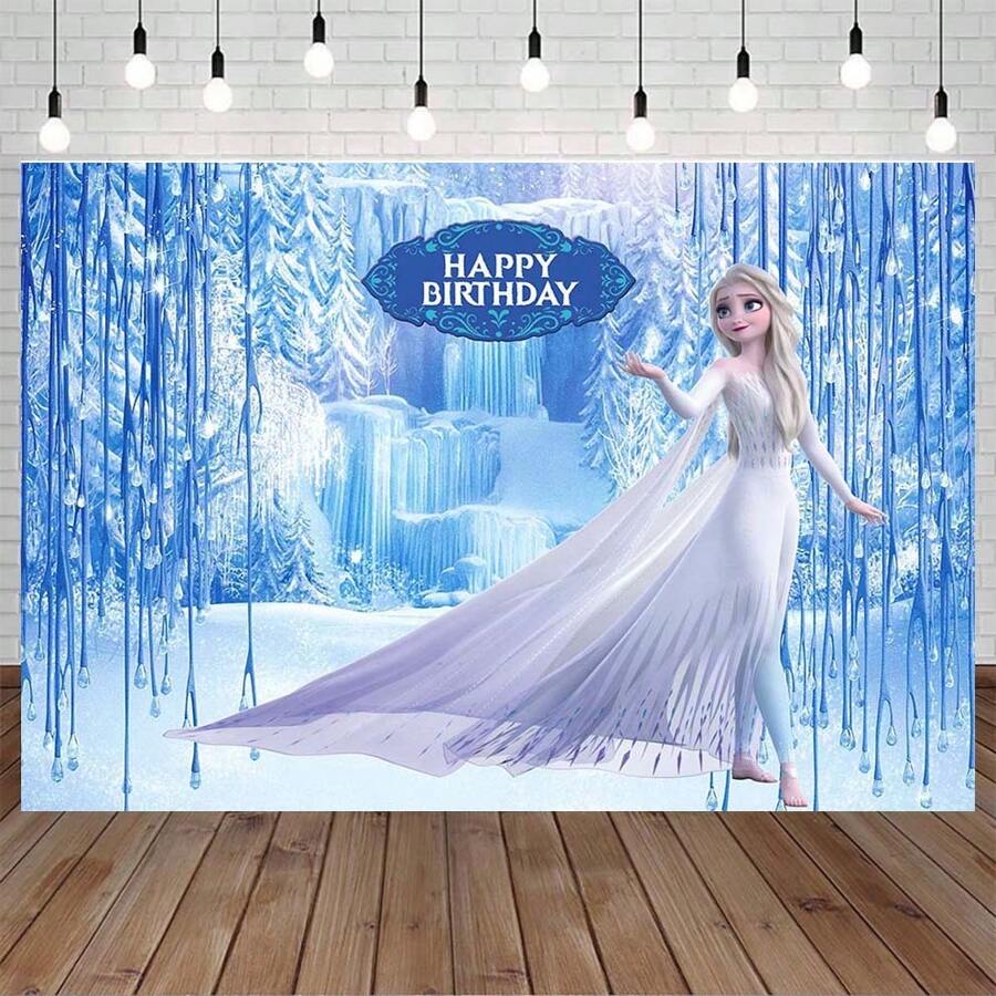 Disney Frozen Backdrop For Birthday Party Elsa Anna Princess Photo ...