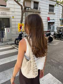 New Suede Crescent Moon Shape Shoulder Bag, Fashion Malachite Rivet ...