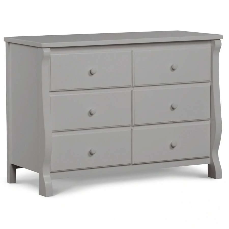 Children Universal 6 Drawer Dresser With Interlocking Drawers - Grey ...