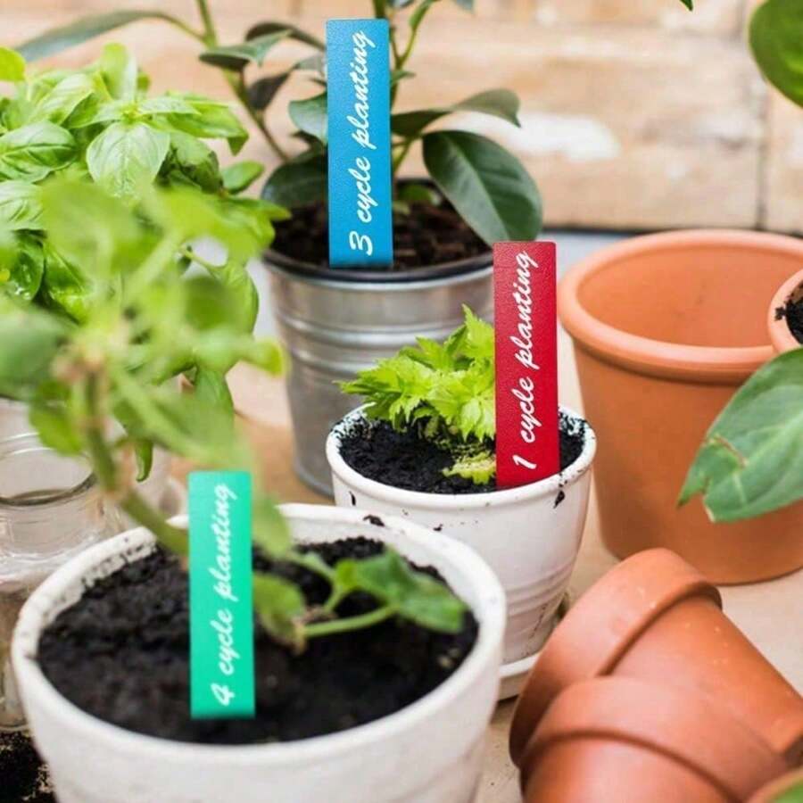 300 Pcs Plant Labels ,6 Colors 4 Inch Plastic Plant Name Tags For ...