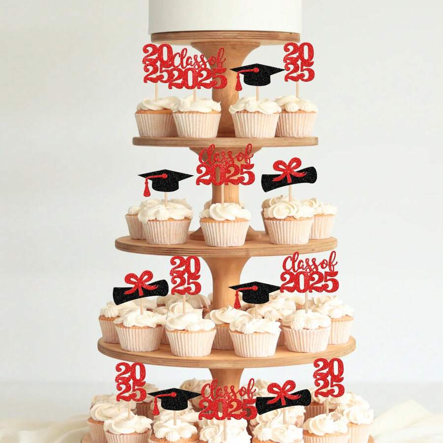 8/24 piezas Decoraciones de Tema de Graduación 2025 Pastelitos Toppers ...