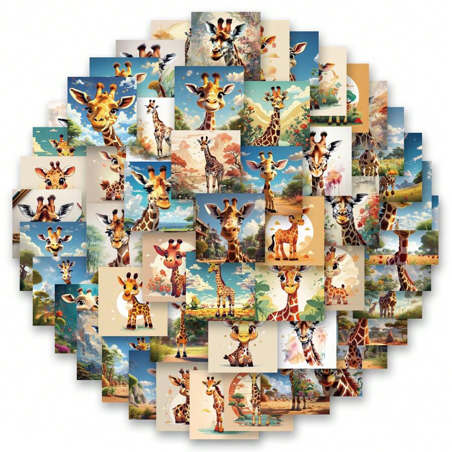 61PCS Cute Giraffe Stickers Vinyl Aesthetics Stickers Scrapbooking ...