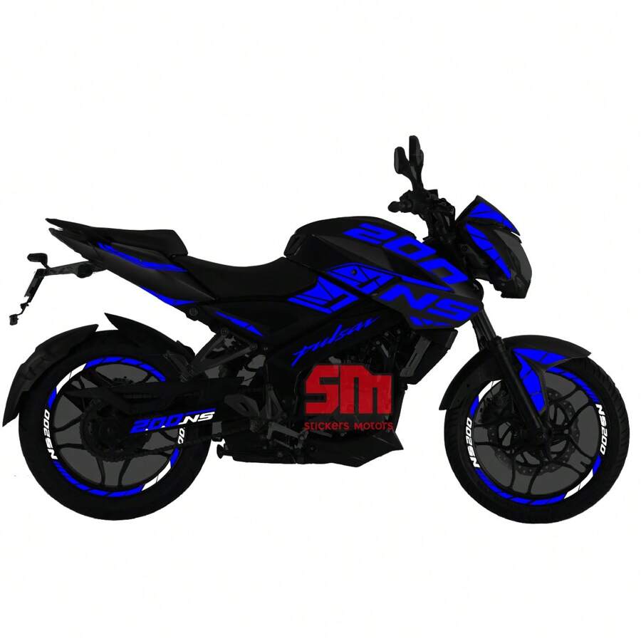 Pulsar NS 200 Sticker Kit, Reflective Sticker Kit For Pulsar NS200 ...