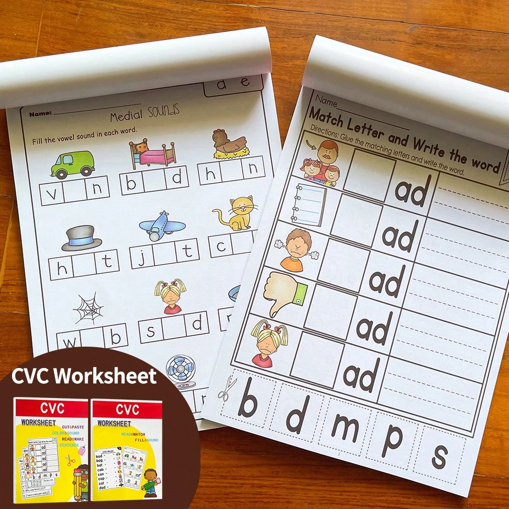 Lachilly Fun English CVC Words Phonics Learning Workbook Read Match ...