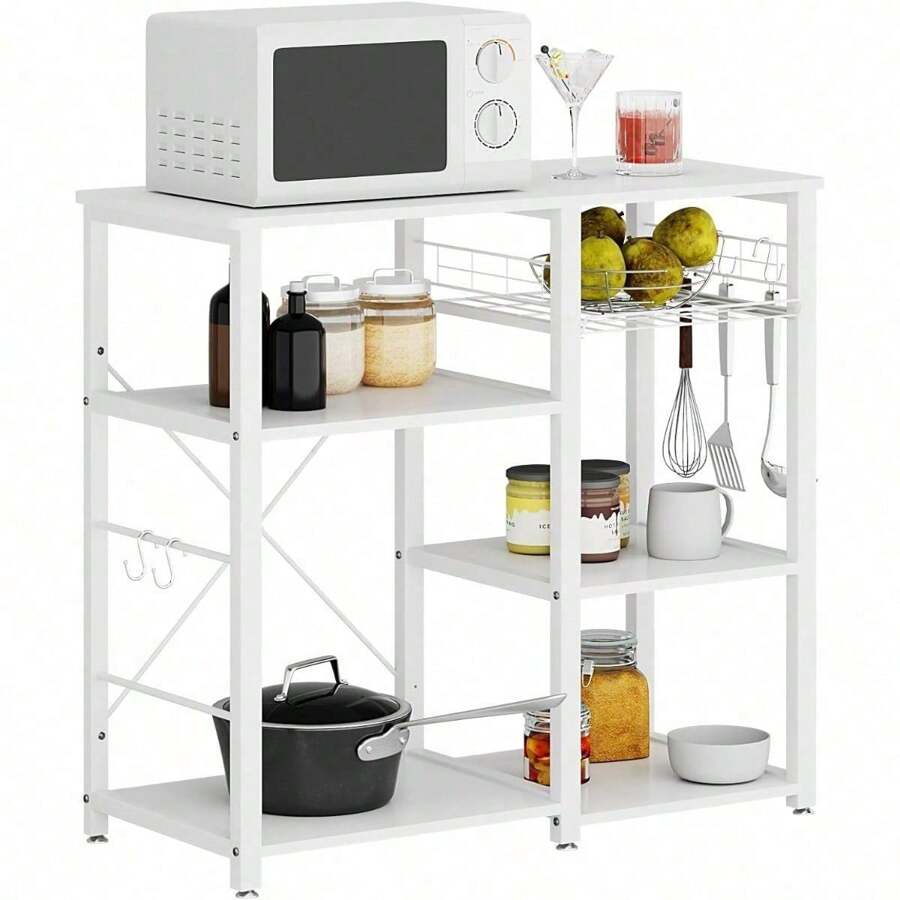 3-Tier Kitchen Baker's Rack: Utility Microwave Oven Stand With Storage ...