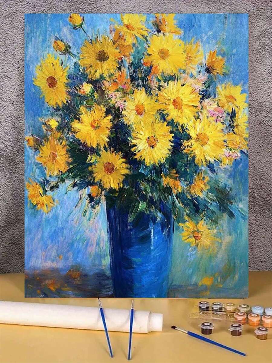 1 Set Sunflower Artistic DIY Digit Painting Kit, Artistic Oil Painting ...