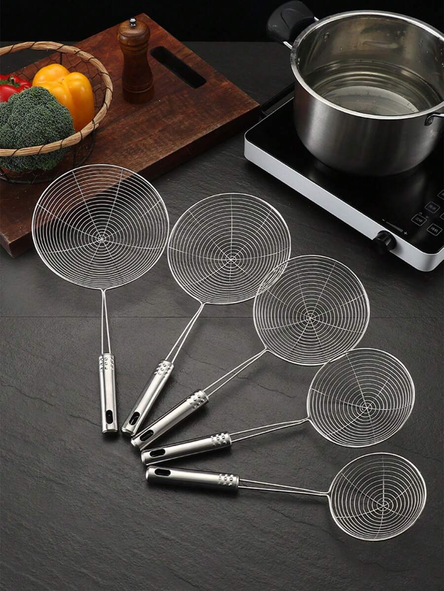 Stainless Steel Fine Mesh Skimmer Ladle, Kitchen Strainer Colander ...