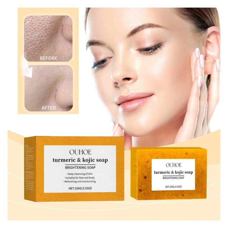 Turmeric & Kojic Soap, Gentle Cleansing Skin Moisturizing Facial Body ...
