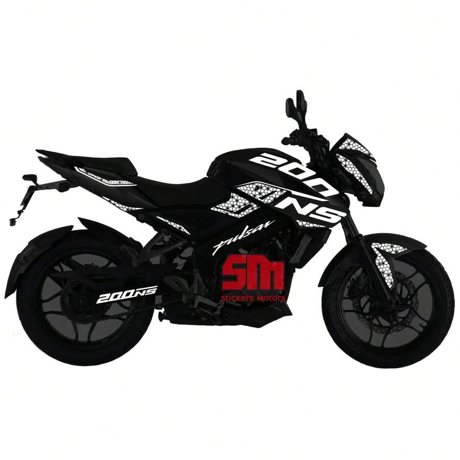 Pulsar NS 200 Stickers Kit, Reflective Stickers Kit For Pulsar NS200 ...