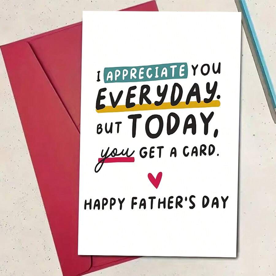 1pc, Happy Fathers Day Card, Thank You Dad, Fathers Day Gift For Dad ...