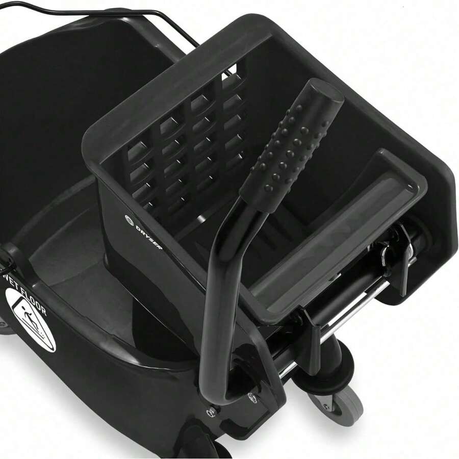 Dryser Commercial Mop Bucket With Side Press Wringer, 26 Quart, Black ...