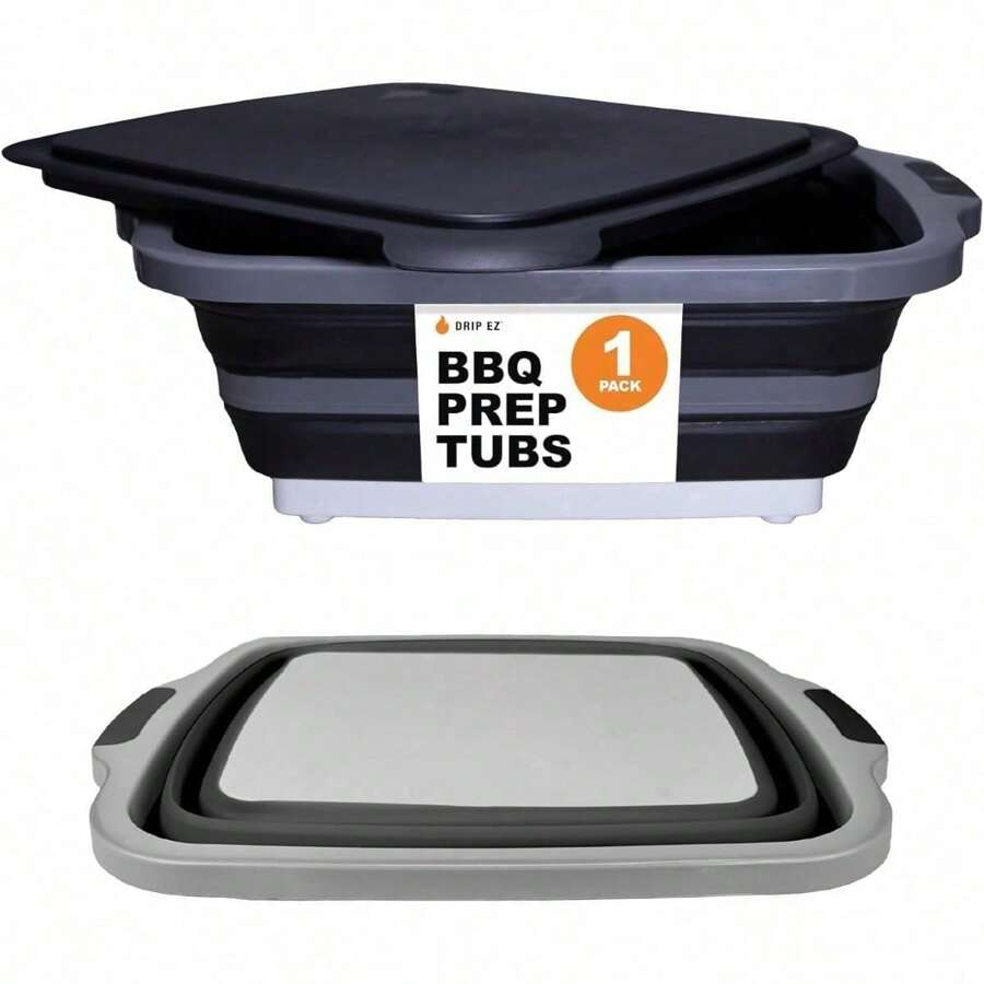 Collapsible BBQ Prep Tub - For Meal Prep, Marinating, Food Storage ...