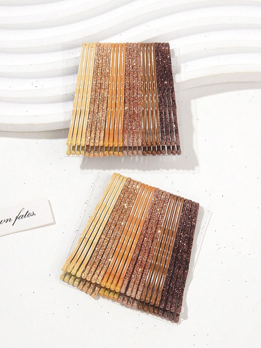 48pcs Glitter Hair Clips, Ombre Colorful Gradient Metal Hair Clips ...