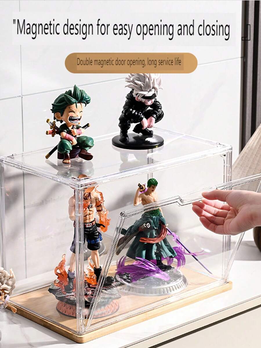 1pc Transparent Display Case With Light, Magnetic Door, Dust-Proof ...