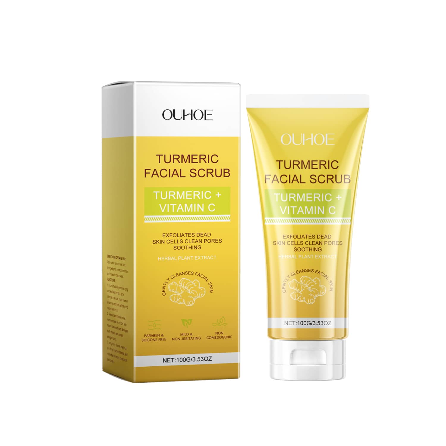 Turmeric Exfoliating Facial Scrub, Gently Repair Dead Skin Exfoliating ...