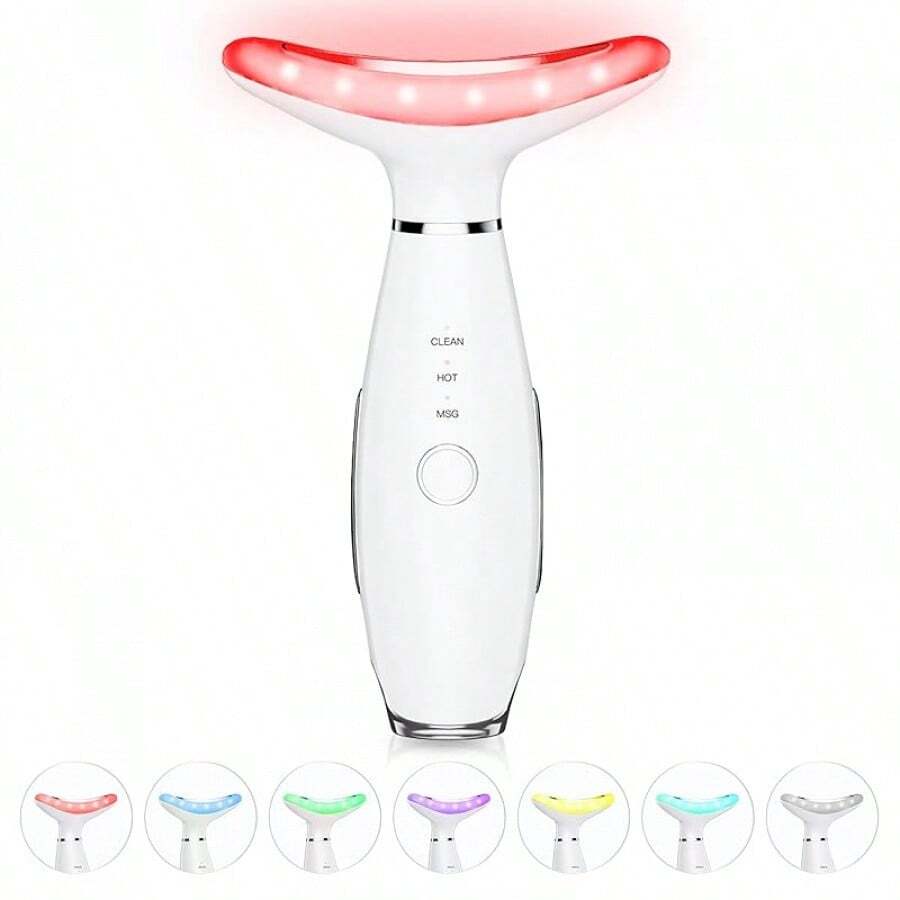 Color Face And Neck Massager Light Therapy, Red Light Based Massager ...