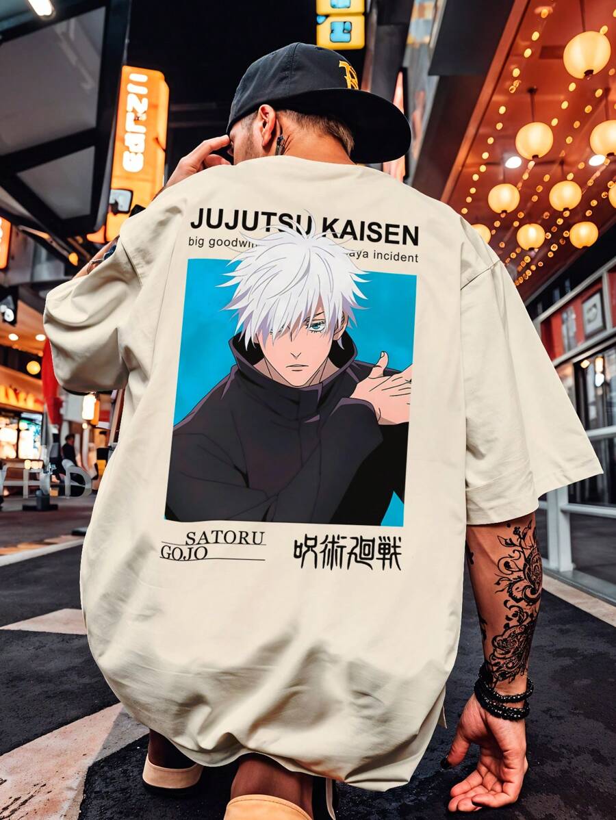 FLUXOGEEK Camisa Camiseta Oversized Streetwear Jujutsu Kaise Gojo ...