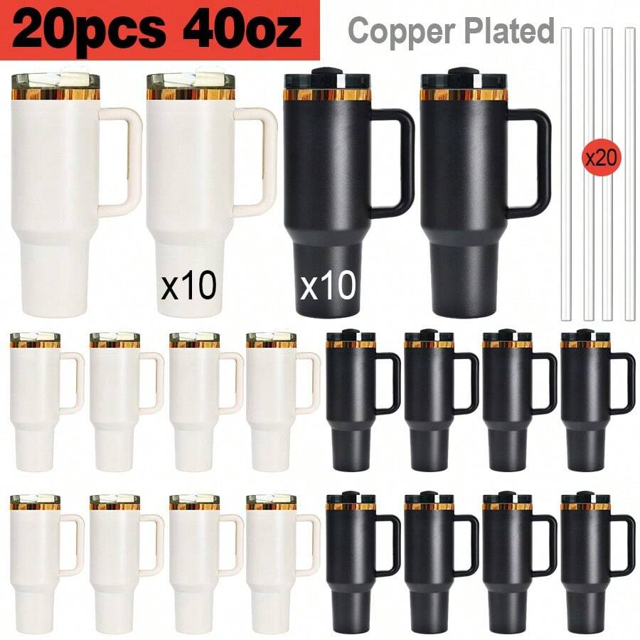 20pcs, 40 Oz Rainbow Plated/ Gold Plated/ Copper Plated Tumbler For ...