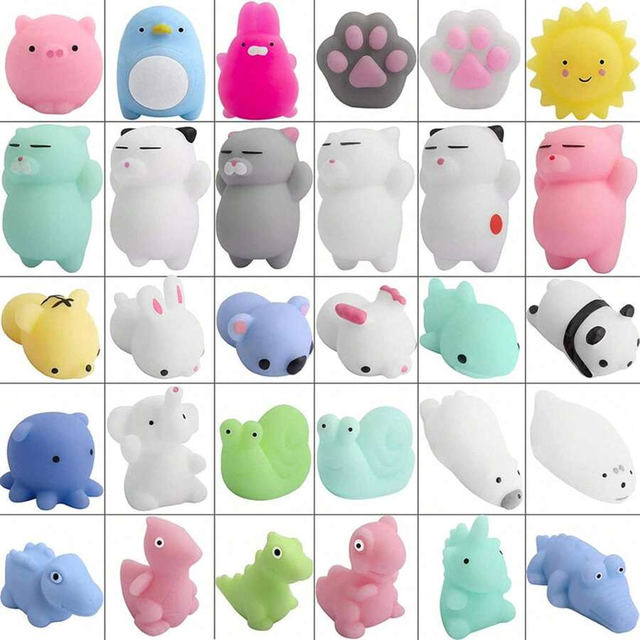 100Pcs Mochi Squishy Toys Mini Squishies Kawaii Animal Squishies Party ...