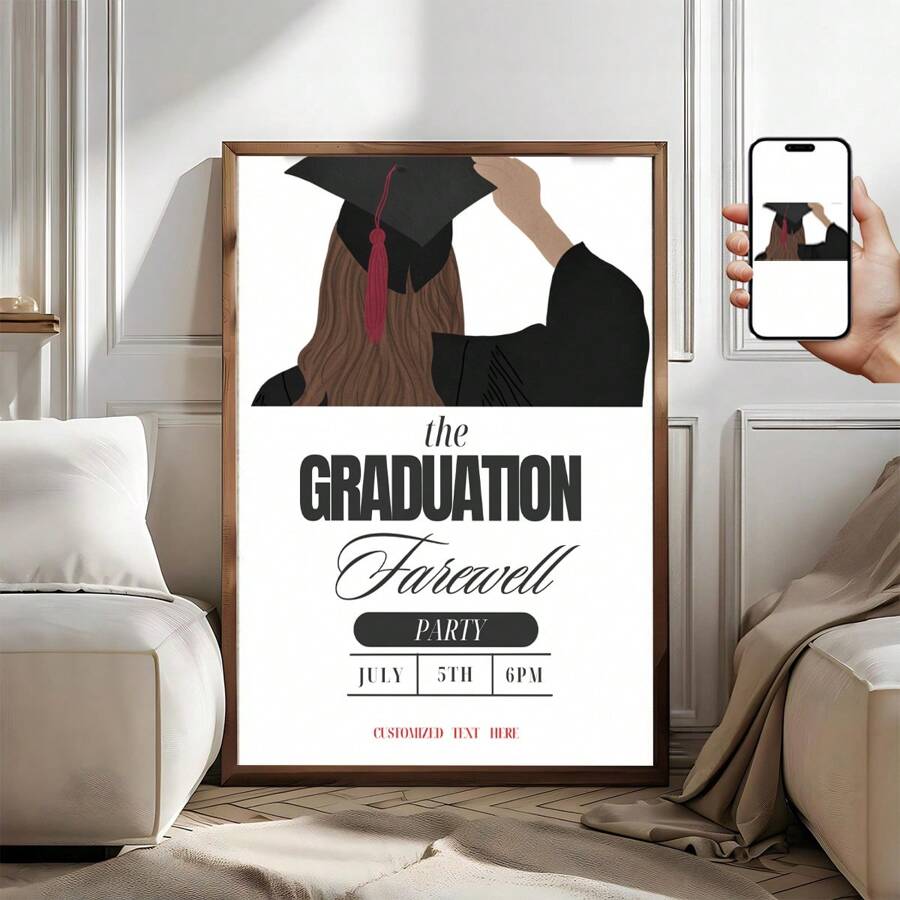 1pc Minimalist Graduation Welcome Sign, Modern Graduation Party Poster ...