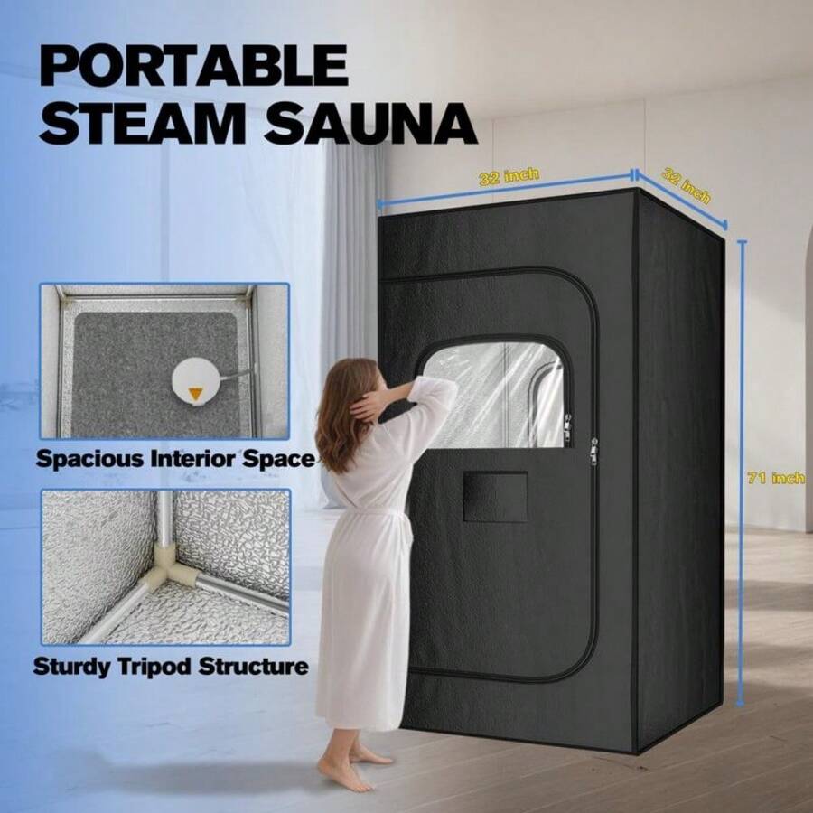 TEHANLD Portable Sauna Box For Home, Personal Steam Nurecover Saunas ...