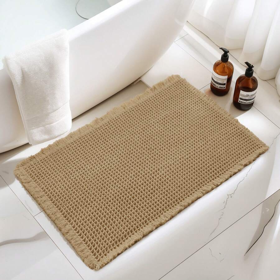 SUBRTEX Subrtex Bathroom Rugs Waffle Style Bath Mats Super Absorbent ...