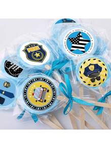 500 Stück/Rolle Cartoon Polizeischilder Aufkleber Set, 8 Designs von ...