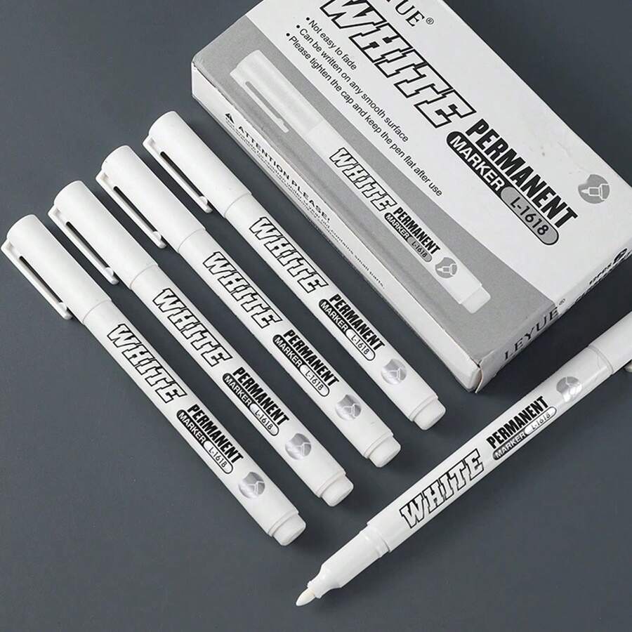 10pcs/Pack White Permanent Marker L-1618, New Writing Option Providing ...