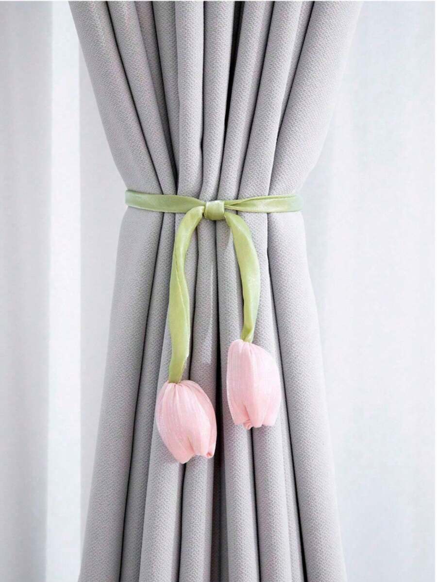 1pc Tulip Design Tieback For Curtains, New Style Living Room Curtain ...