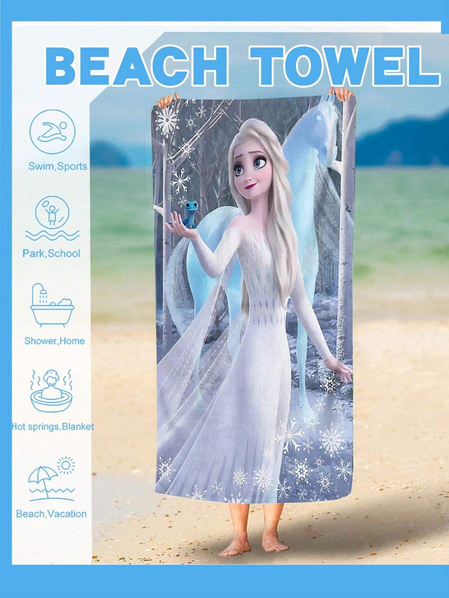 Disney Frozen Beach Towels Elsa Anna Ultra-Fine Fiber And Swimming Pool ...
