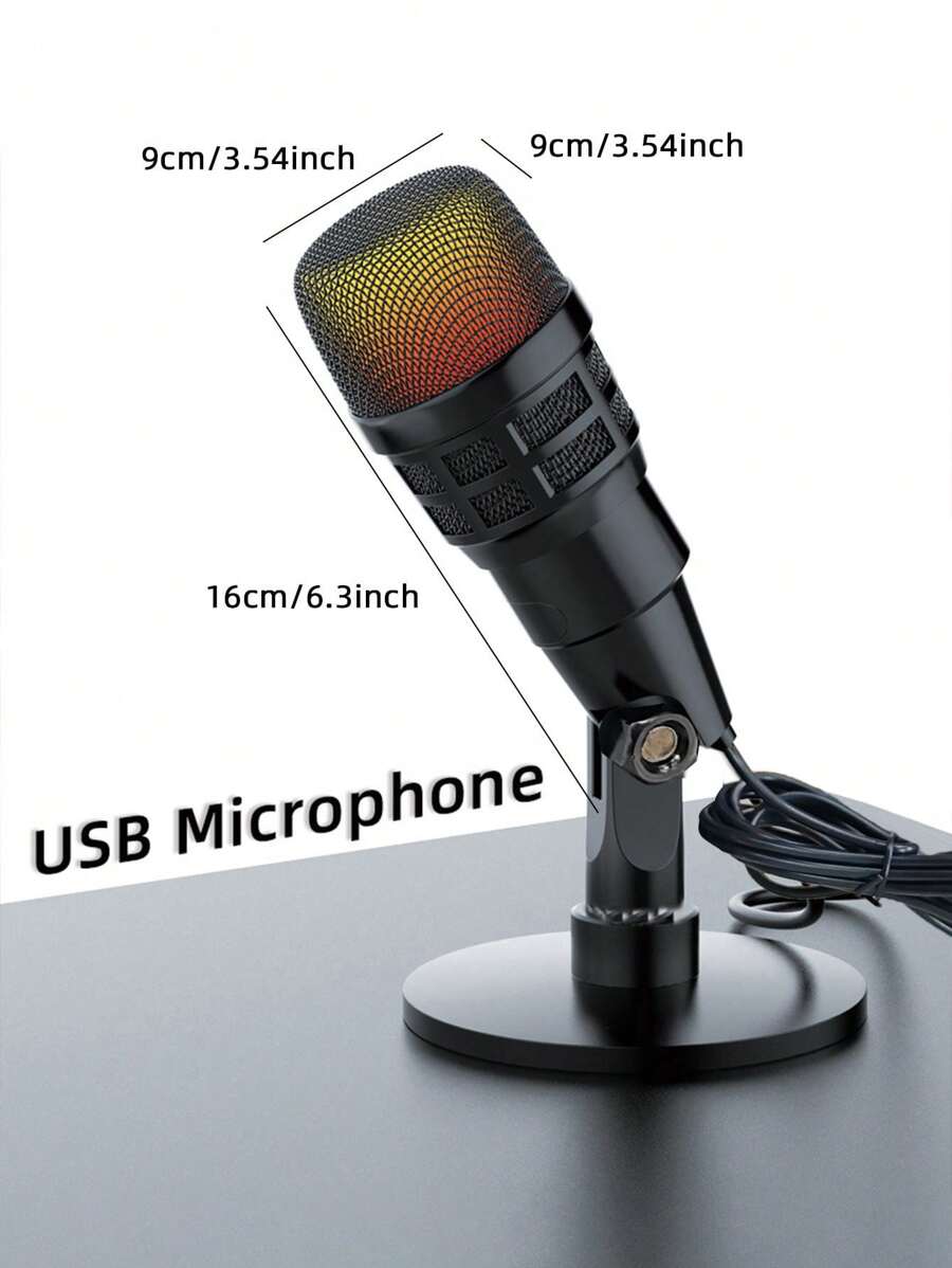 Gaming Microphone - PC Live Noise Reduction Recording Gaming RGB ...