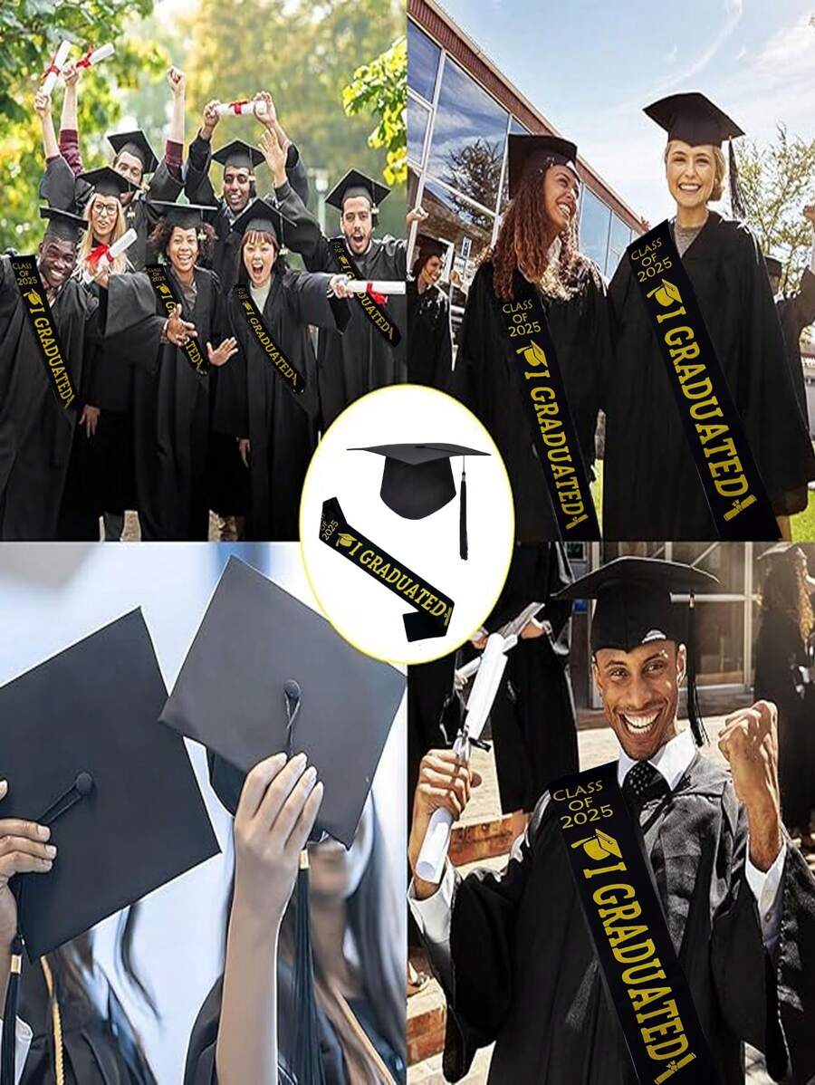 2pcs Graduation Ceremony Decoration Set Graduation Hat 2025 Graduation ...