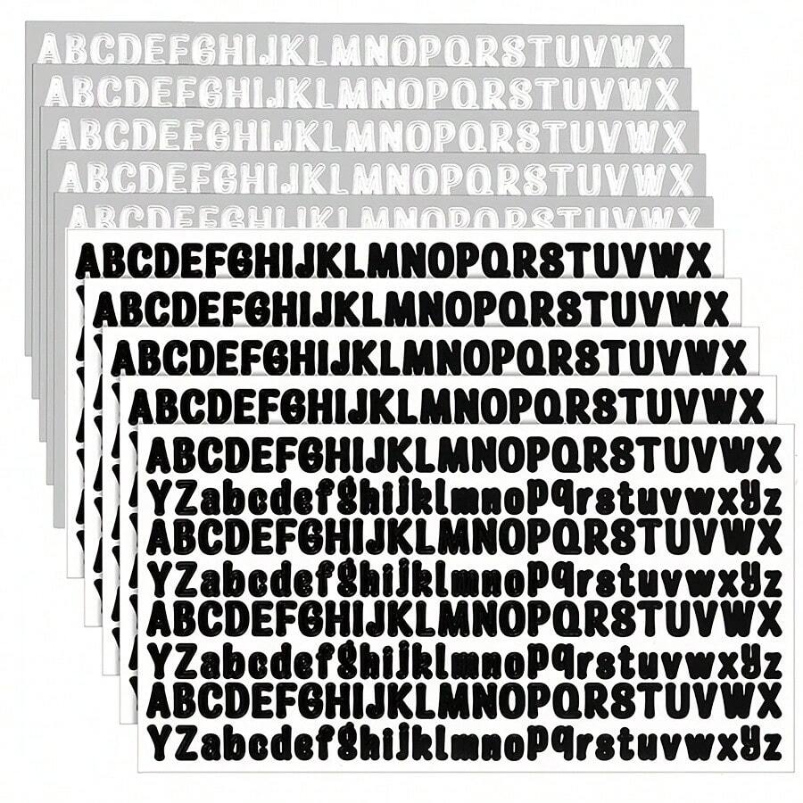 8 Sheets Letter Stickers, 0.39 Inch Self-Adhesive Vinyl Alphabet ...
