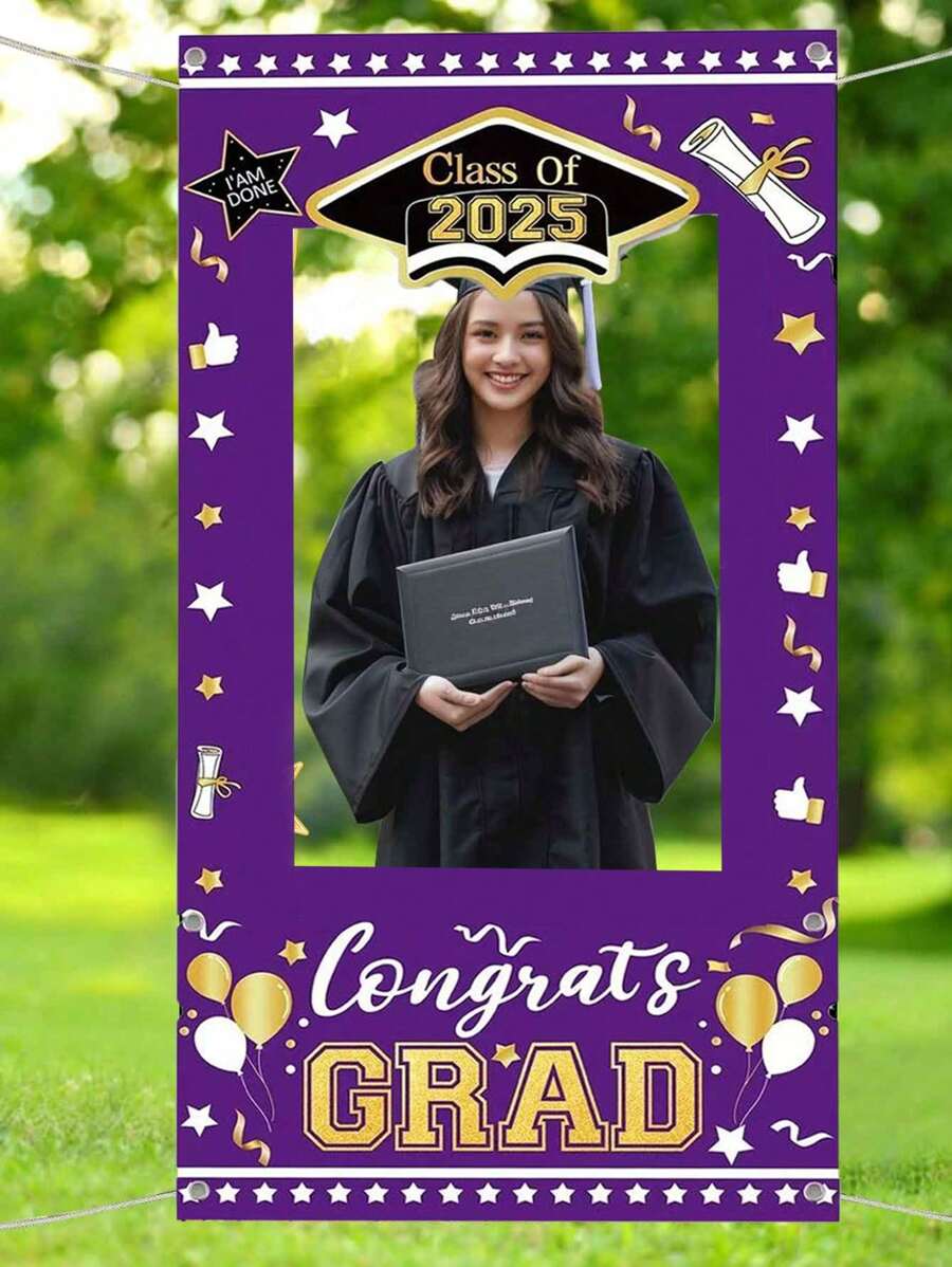 5.90ft*2.95ft/180cm*90cm - 2025 Graduation Party Decorations Gold ...