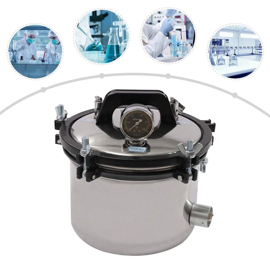 8L Lab Autoclave With Double Safety Valve, High-Temperature Steam ...