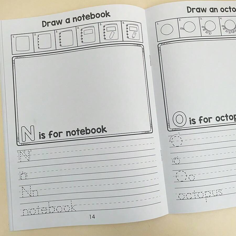 Cahier de travaux dirigés sur l'alphabet de A à Z avec fiches à tracer ...