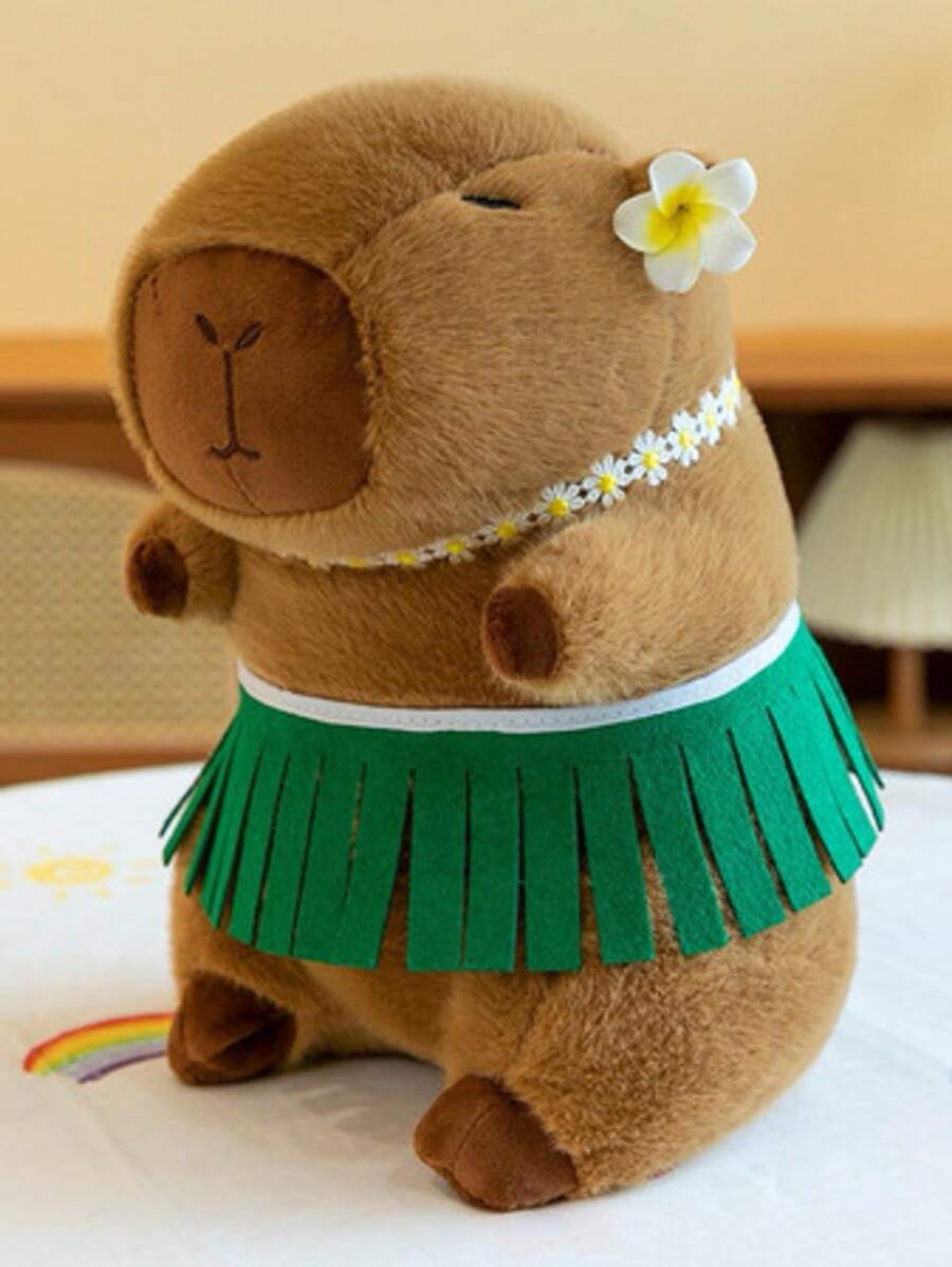 Capivara de Pelúcia havaiana 30cm – Brinquedo Macio, Presente Fofo e ...