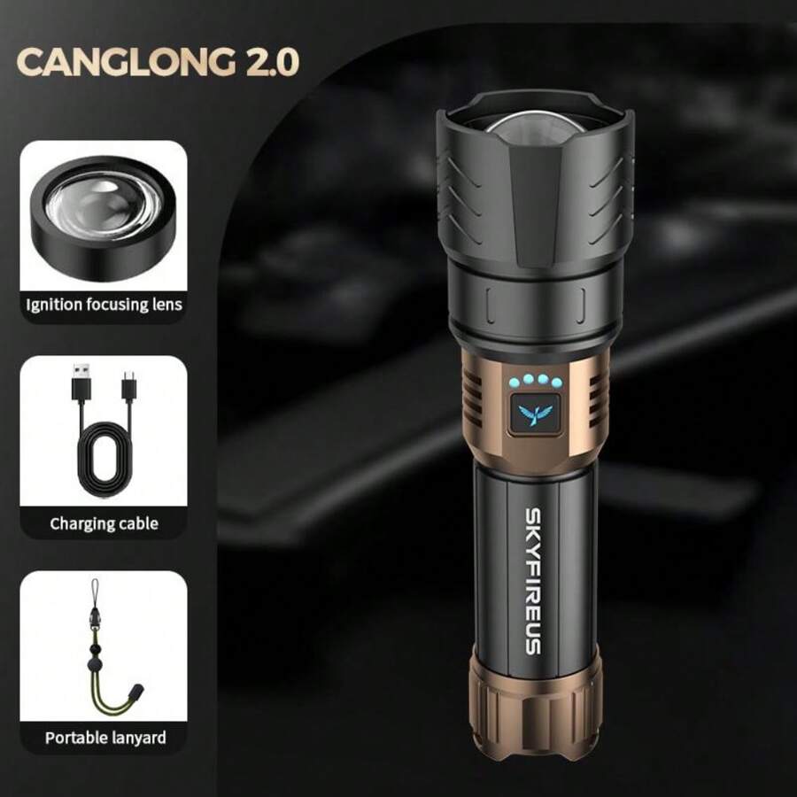 SKYFIRE Canglong Flashlight Strong Light Ultra Bright Outdoor Camping ...