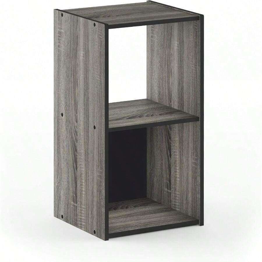 Basic 3x2 Cube Storage Bookcase Organizer With Bins, French Oak Grey ...