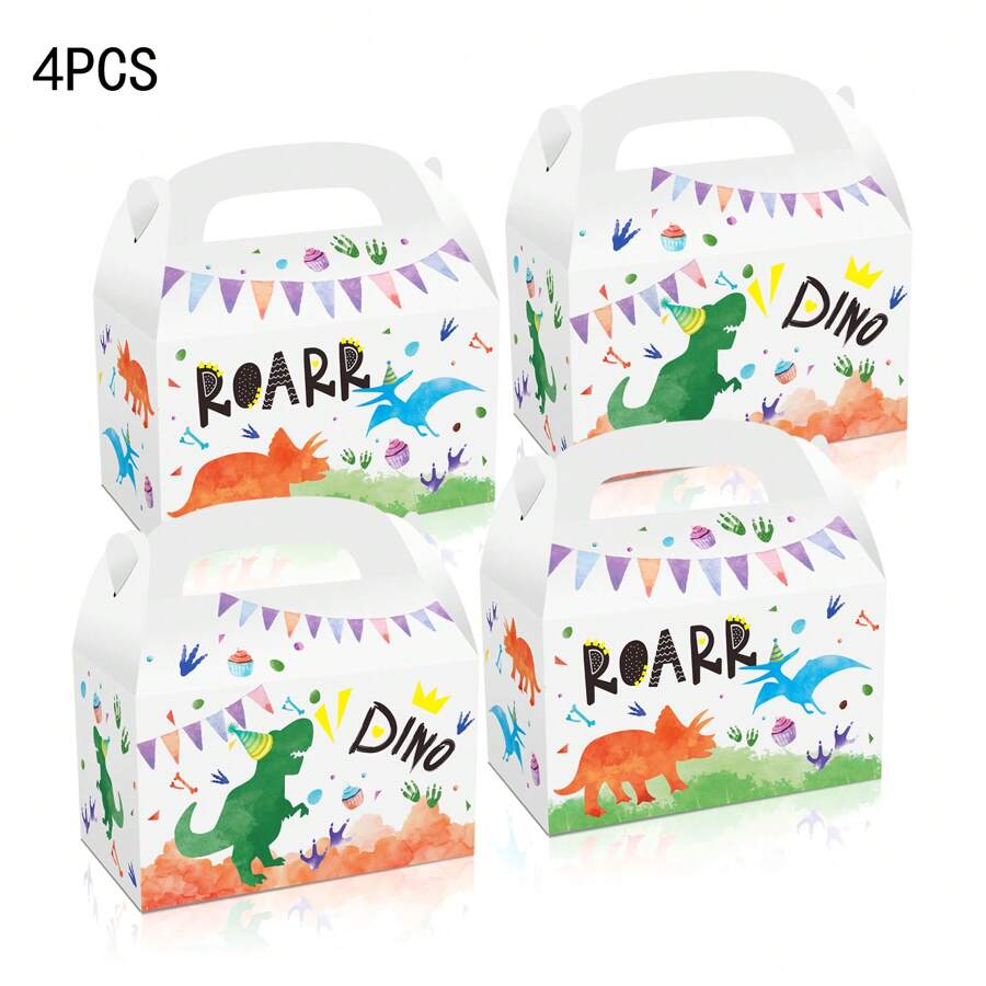 4pcs Dinosaur Party Gift Box Dinosaur Hand-Head Gift Box Dinosaur Theme ...