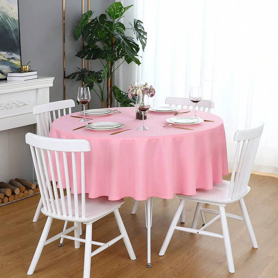 1/2pcs Round Satin Tablecloth, Suitable For Daily Use, Wedding, Holiday ...